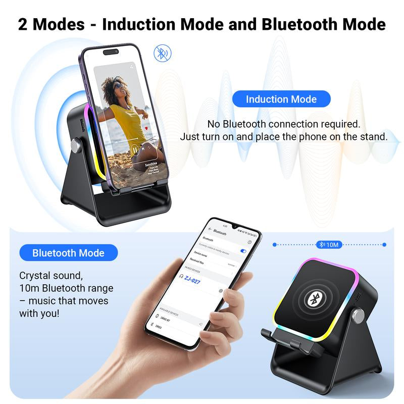 5-in-1 Wireless Speaker & Phone Stand – Power Bank with Ambient Light ...